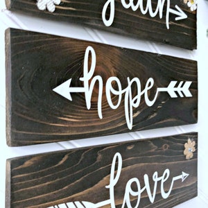 Faith Hope and Love Signs - Arrow Signs - Scripture Signs - 1 ...
