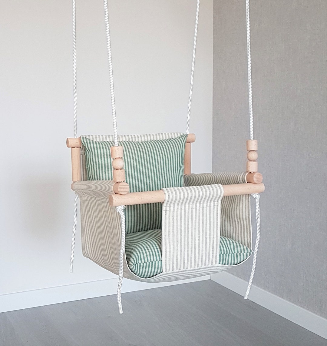 Baby Swing Comfortable Design Natural Linen/toddler Swing/linen Swing ...
