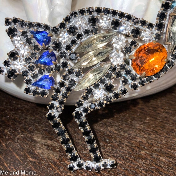 Vintage Ostrich Pin, Czech Ostrich Brooch, Bird Stat… - Gem