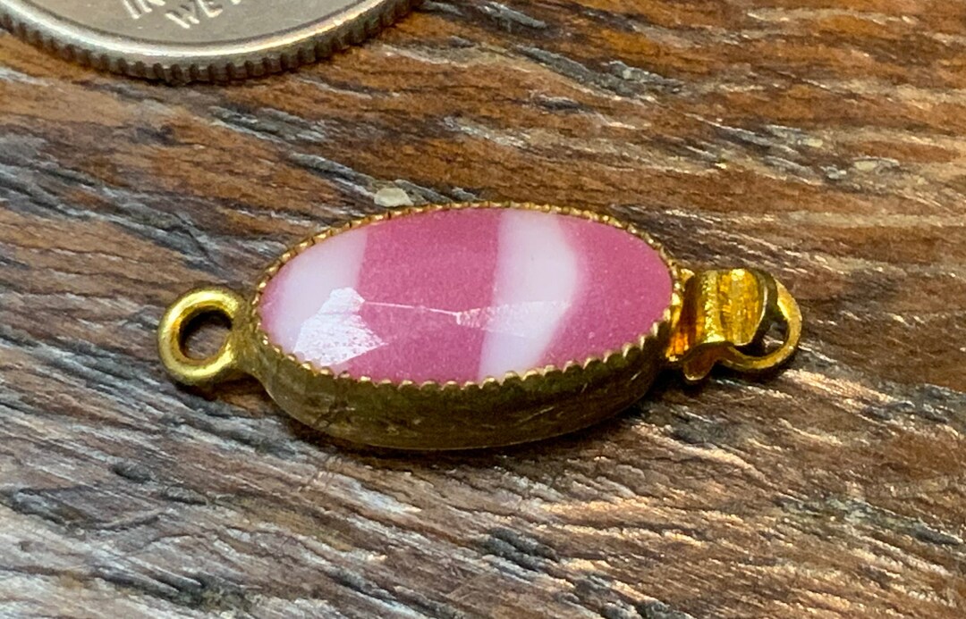 Vintage Single Strand Stone Box Clasp Marked Czechoslovakia, Vintage ...