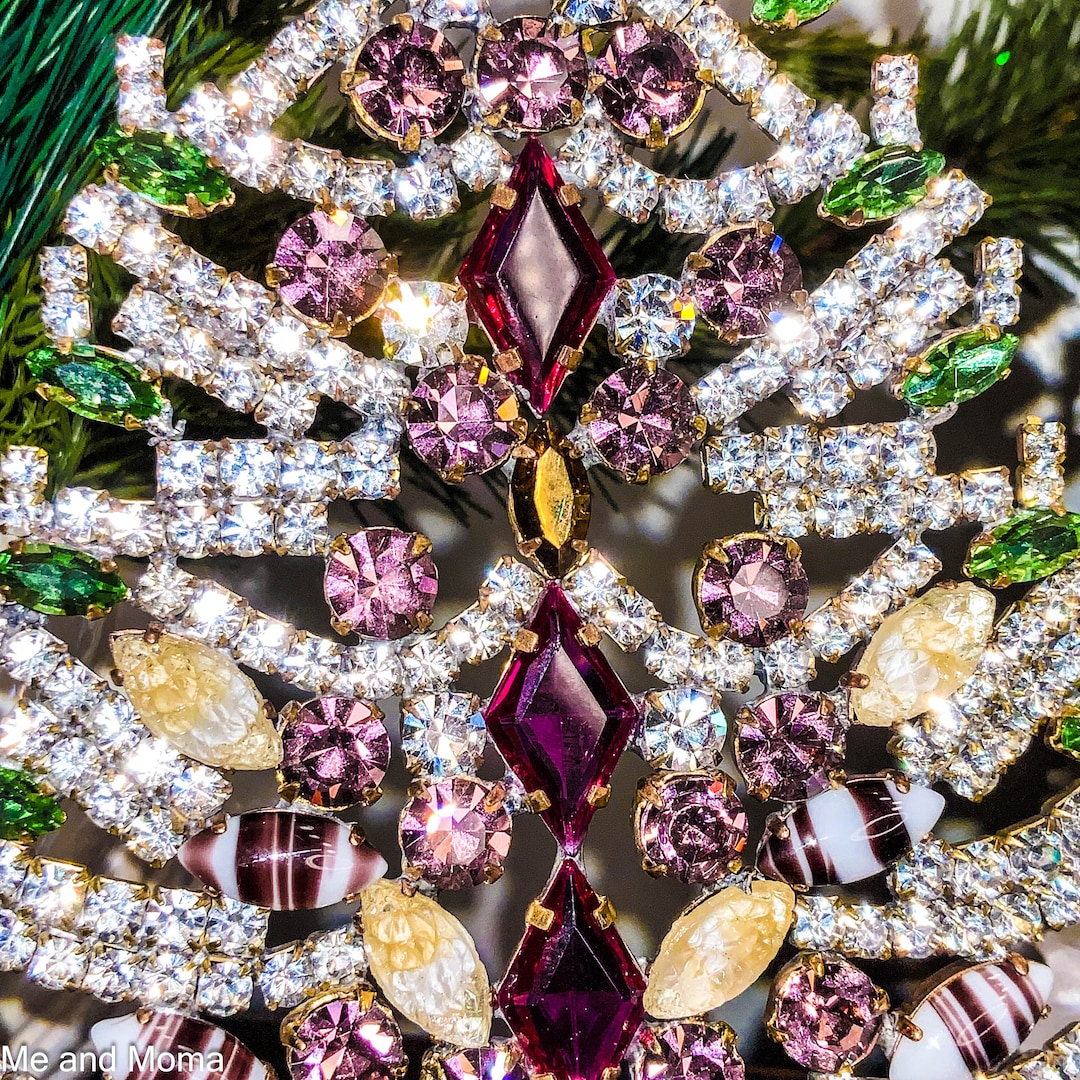 Vintage Czech Rhinestone Tree, Vintage Crystal Christmas Tree, Pink ...