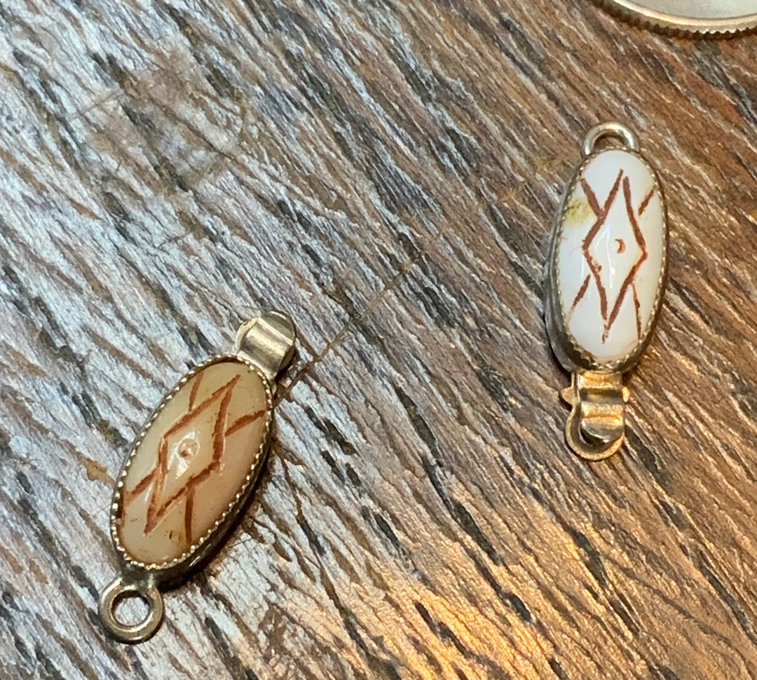 Two Vintage Single Strand Stone Box Clasp Marked Czechoslovakia ...
