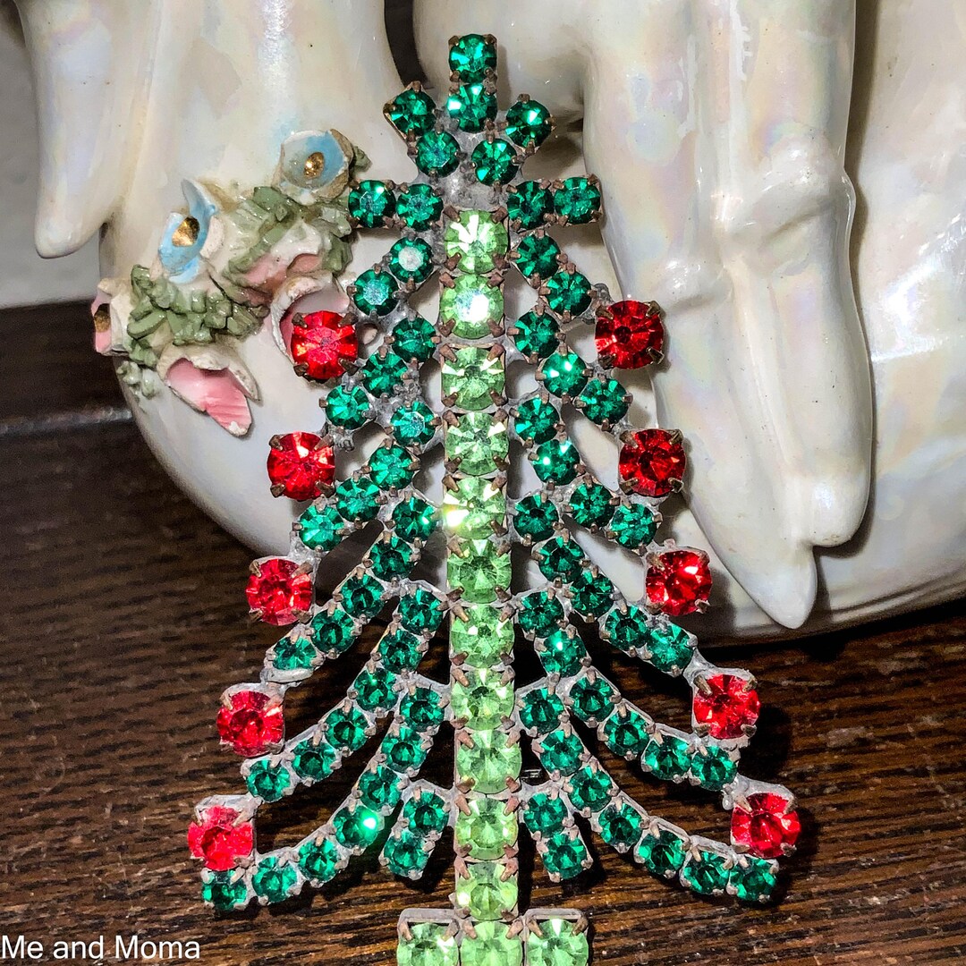 Vintage Christmas Tree Pin, Vintage Christmas Tree Brooch, Vintage ...
