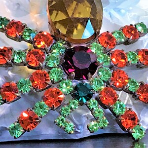 Vintage Spider Brooch, Statement Spider Pin, Crystal Spider Brooch ...