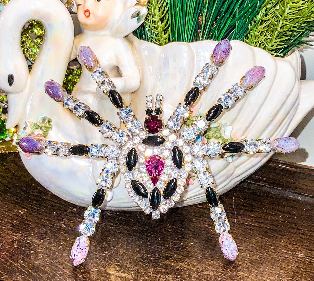 Huge Vintage Spider Brooch, Statement Spider Pin, Spider Brooch ...