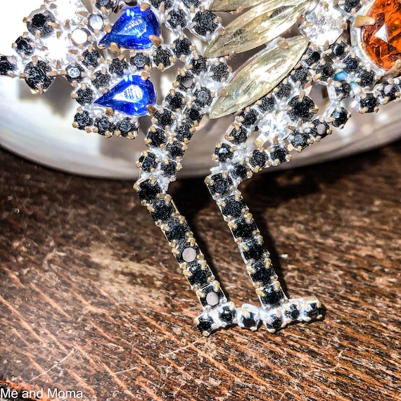 Vintage Ostrich Pin, Czech Ostrich Brooch, Bird Stat… - Gem