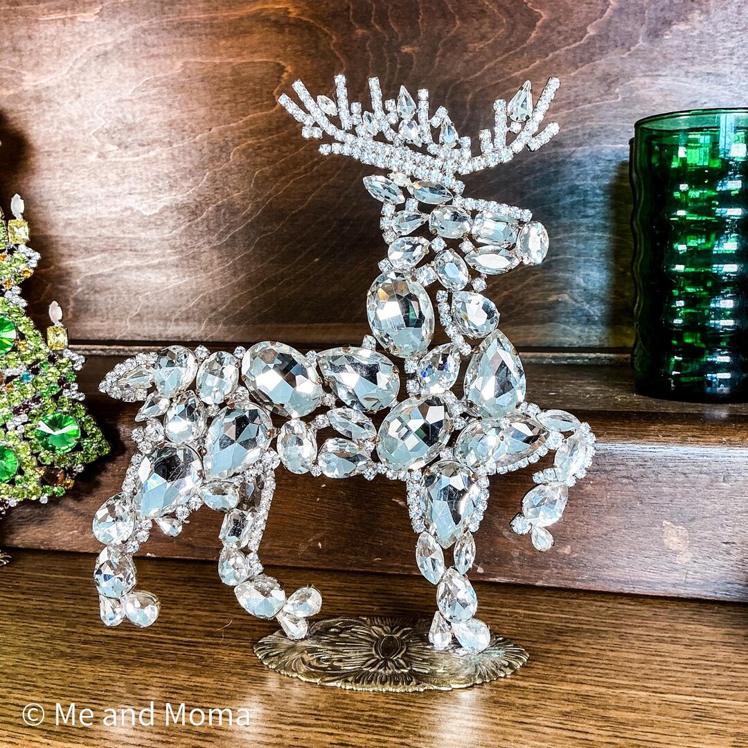 Santa's Vintage Rhinestone Reindeer for Your Christmas Forest - Rudolph ...