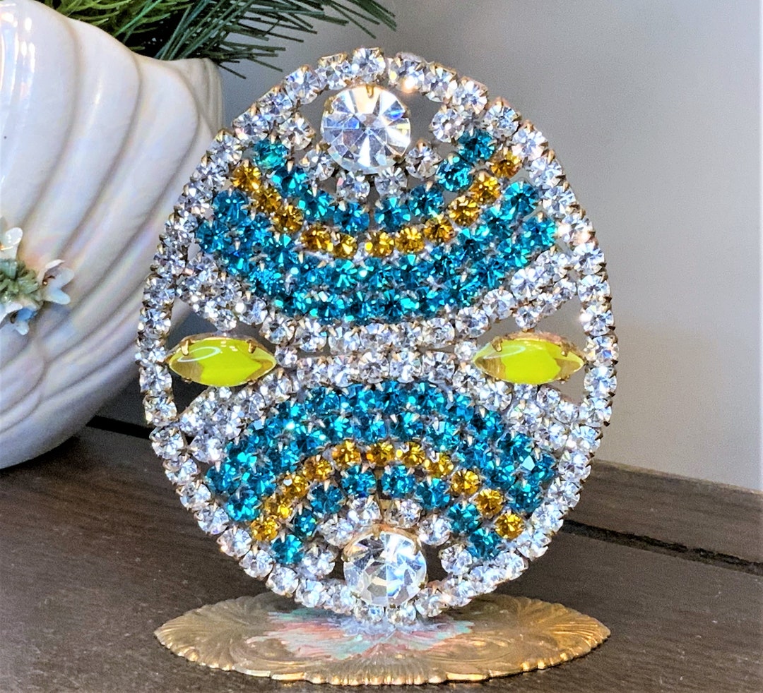 Vintage Rhinestone Egg, Vintage Easter Decoration, OOAK Easter Egg ...