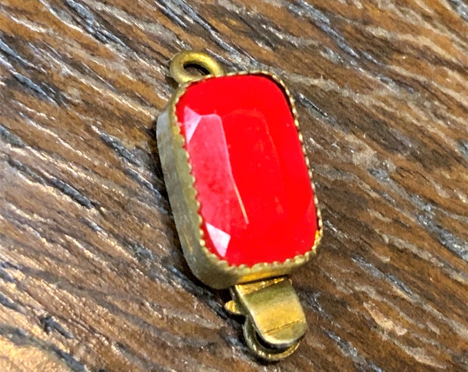 Vintage Single Strand Stone Box Clasp Marked Czechoslovakia, Vintage ...