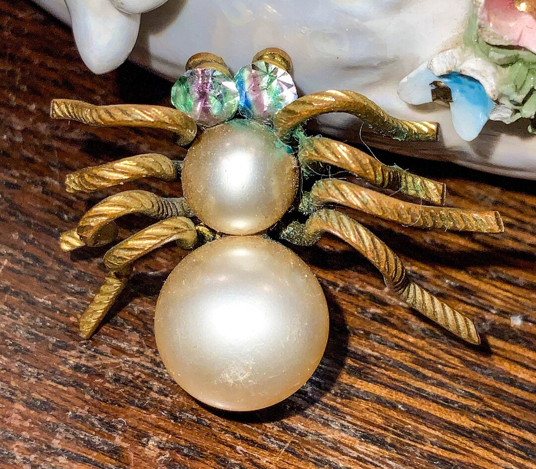 Vintage Spider Brooch, Statement Spider Pin, C Clasp Spider Brooch ...