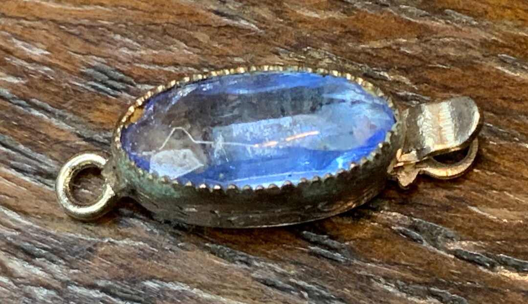 Two Blue Vintage Single Strand Stone Box Clasp Marked Czechoslovakia ...