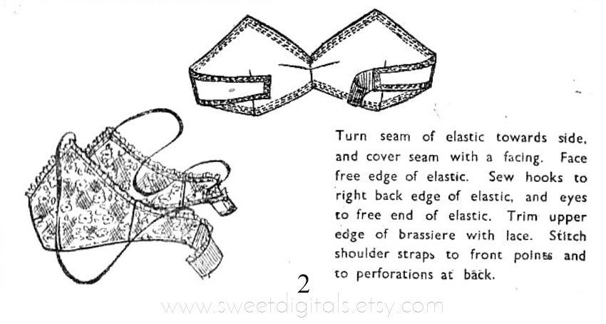 40s Brassiere & Knickers Sewing Pattern Bust 36 Bra Sewing Pattern PDF ...