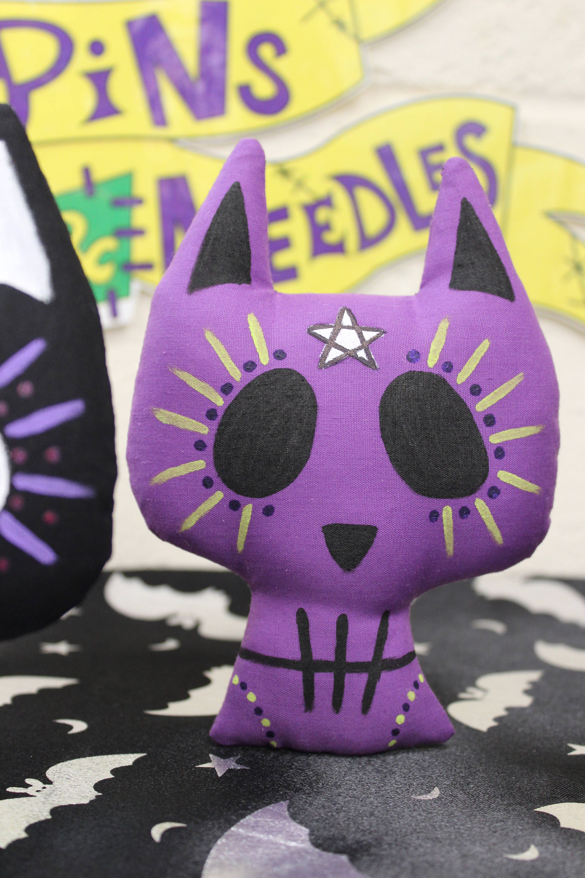 Sugar Skull Cat Plushie, Day of the Dead, Horror Gift, Gothic Homeware ...