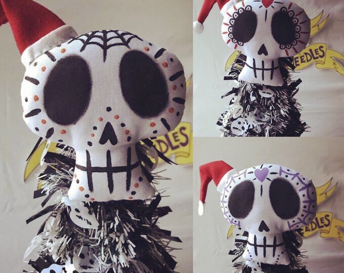 Creepy Skull Christmas Tree Topper W/ Handmade Santa - Etsy