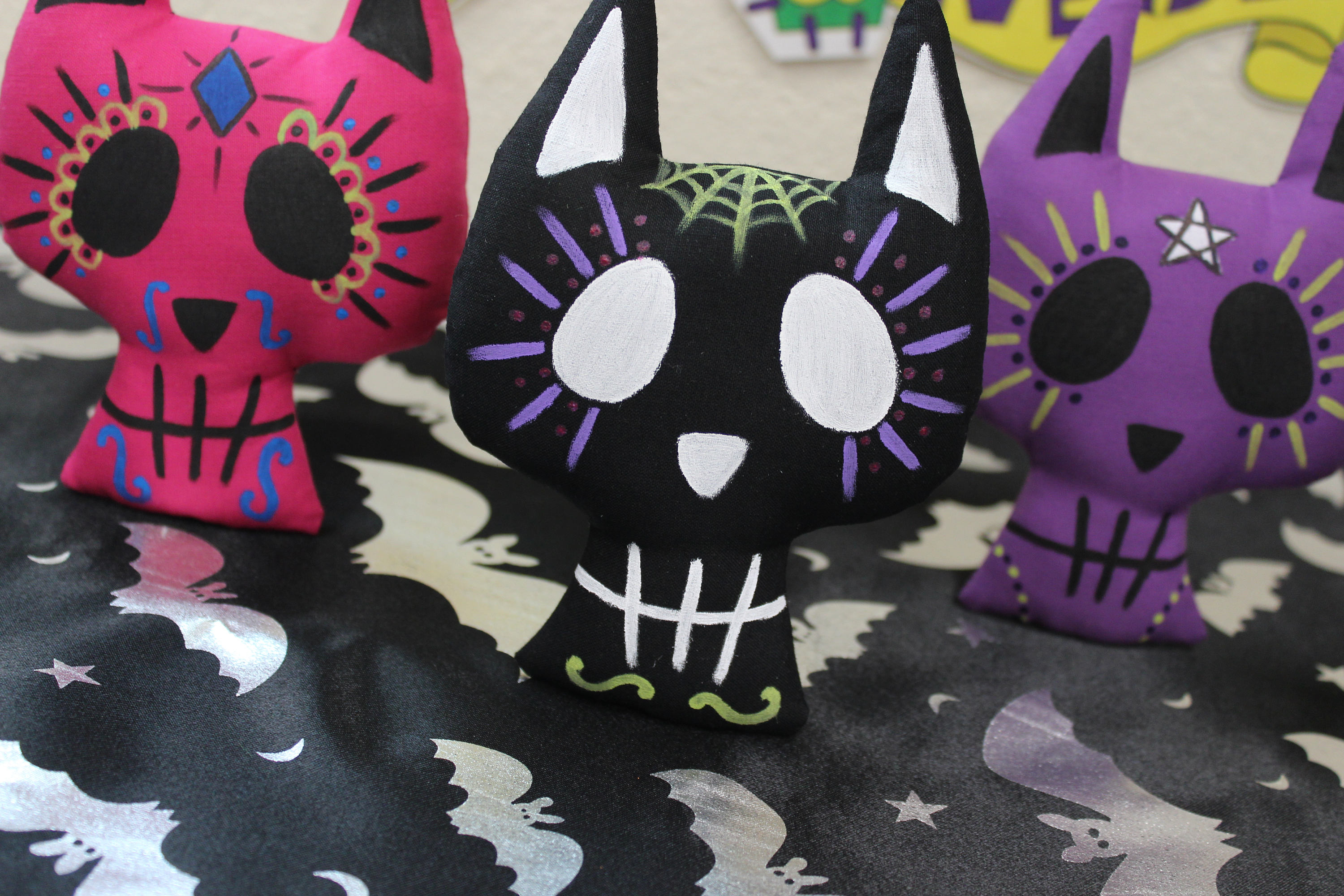 Sugar Skull Cat Plushie, Day of the Dead, Horror Gift, Gothic Homeware ...