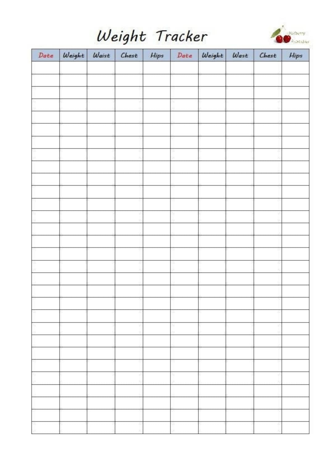 60-day or 60-week Personal Weight Tracker. Weight Control. Family ...