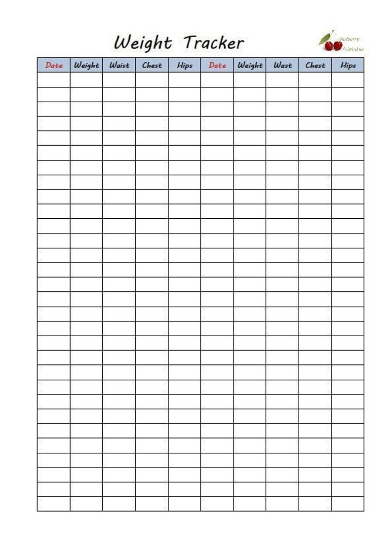 60-day or 60-week Personal Weight Tracker. Weight Control. Family ...