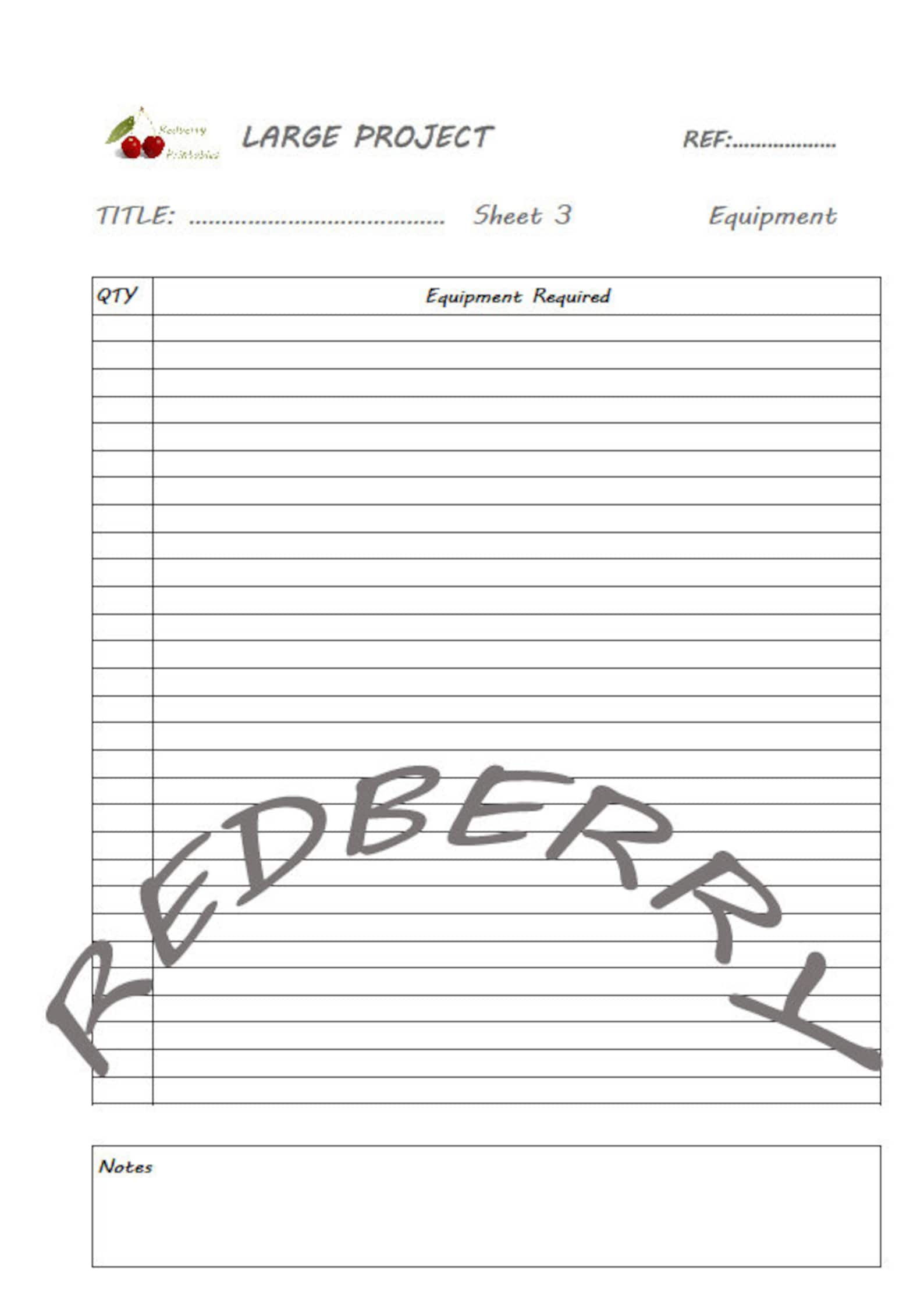 DIY Printable Large Project Planner: Build a Shed, Design a Garden ...