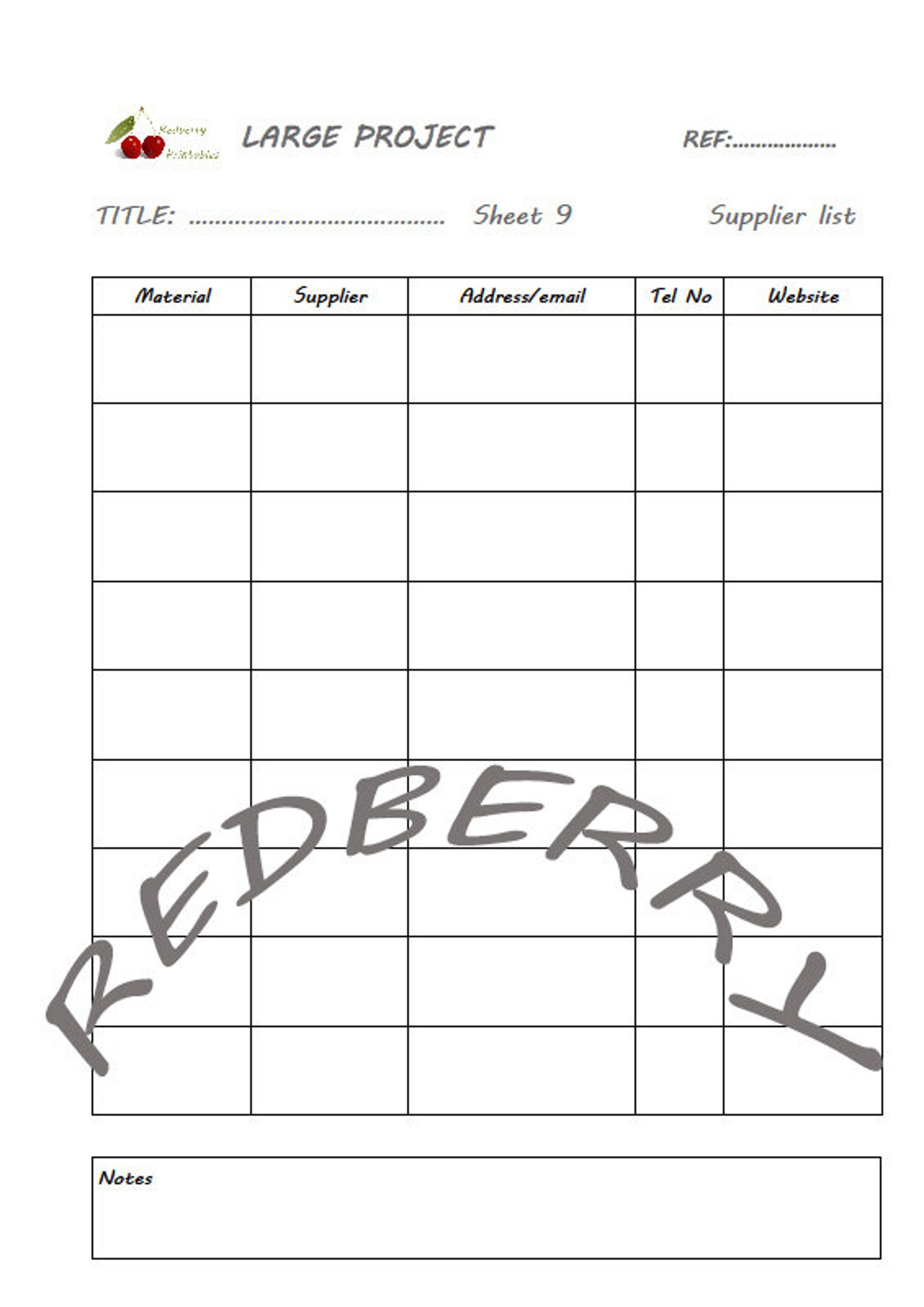 DIY Printable Large Project Planner: Build a Shed, Design a Garden ...