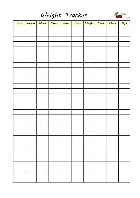 60-day or 60-week Personal Weight Tracker. Weight Control. Family ...