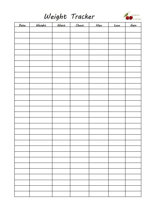 Simple Weight Loss Tracker: Daily & Weekly Chart (digital Download) - Etsy