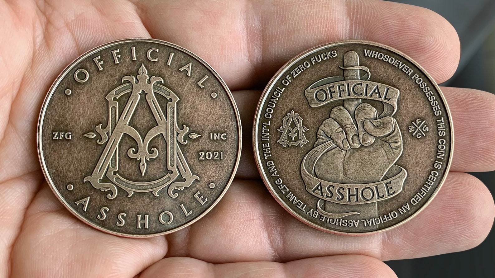 Official Asshole Coin by ZFG Inc./zero Fucks Coin™ - Etsy