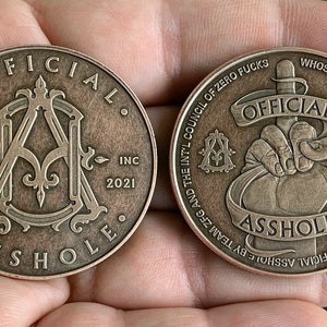 Official Asshole Coin - by ZFG Inc./zero Fucks Coin™ - Etsy
