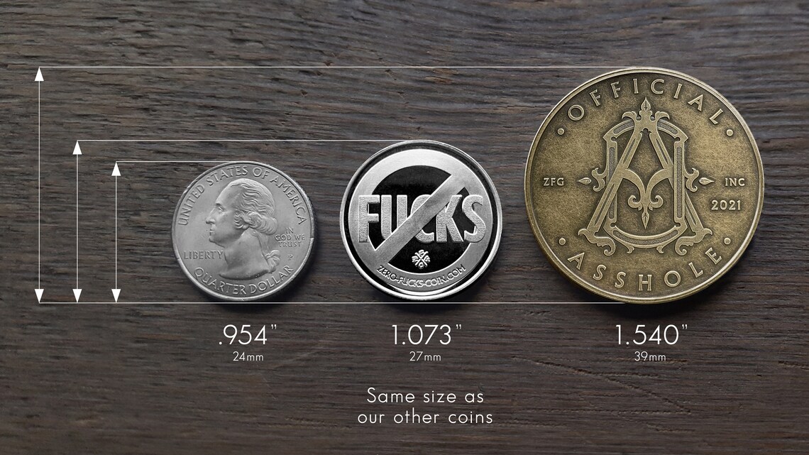Official Asshole Coin by ZFG Inc./zero Fucks Coin™ - Etsy