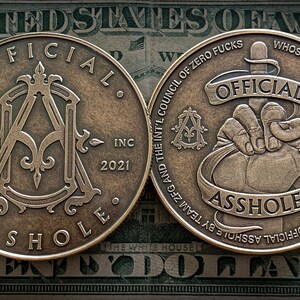 Official Asshole Coin - by ZFG Inc./zero Fucks Coin™ - Etsy