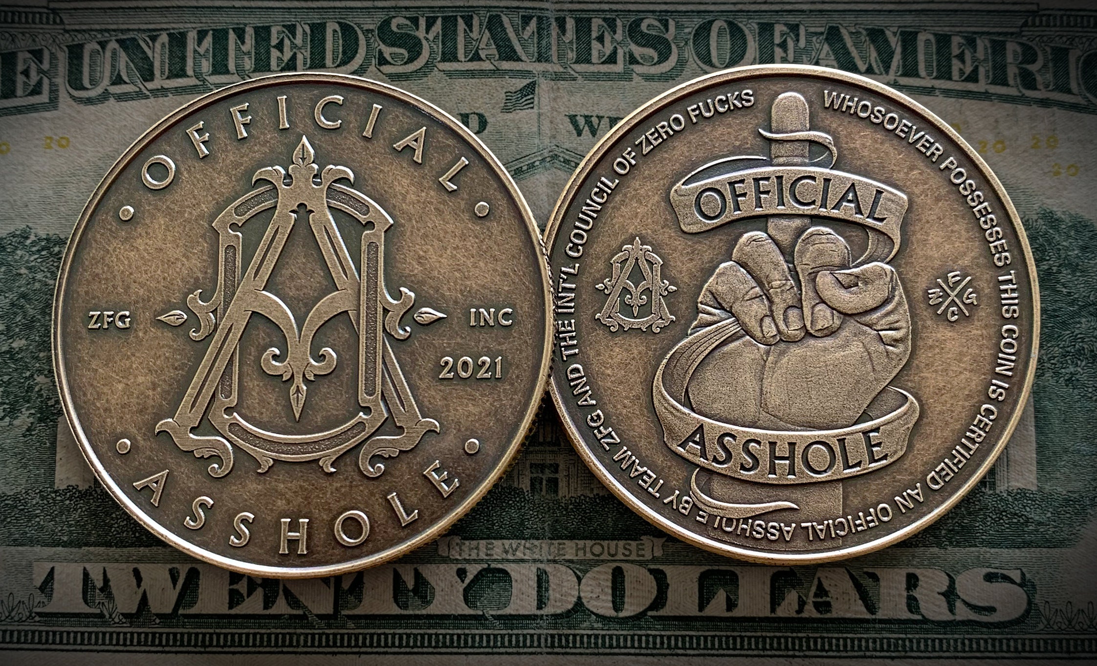 Official Asshole Coin by ZFG Inc./zero Fucks Coin™ - Etsy