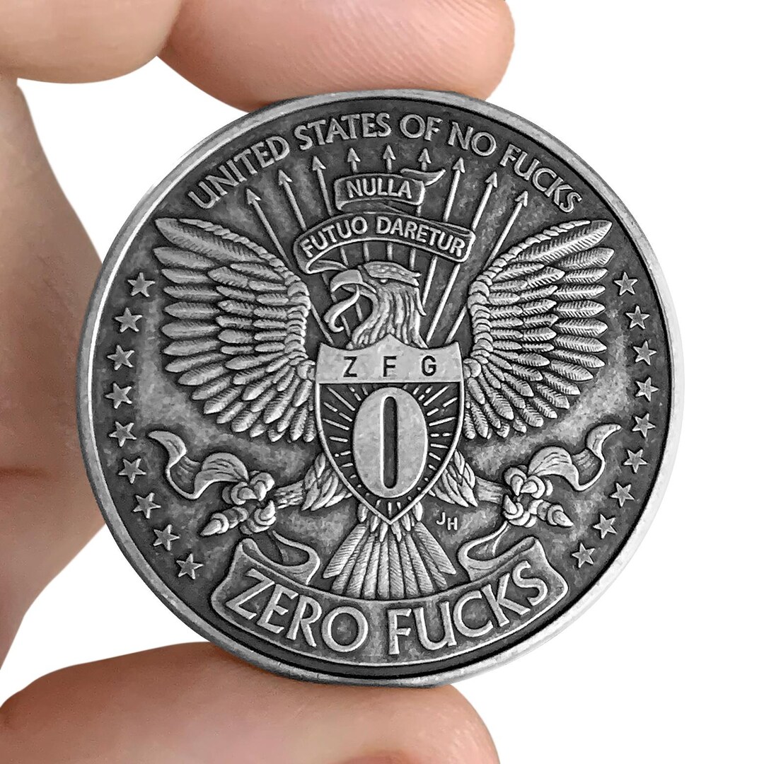 Decision Maker Coin: "one F*ck/zero F*cks" Middle Finger Challenge Coin ...
