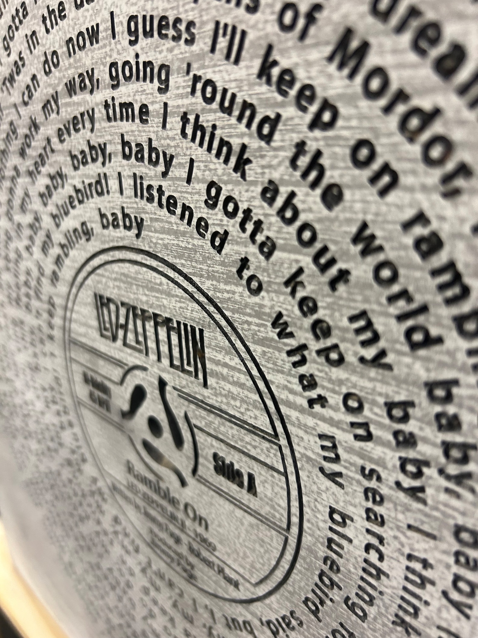 Ramble on - Led Zeppelin Lyrics Record - Etsy