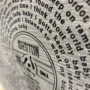 Ramble on - Led Zeppelin Lyrics Record - Etsy