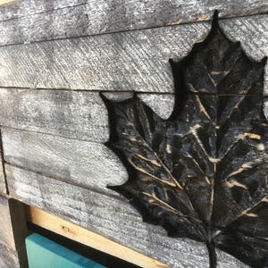 Reclaimed Maple Leaf Carved in Wood - Etsy