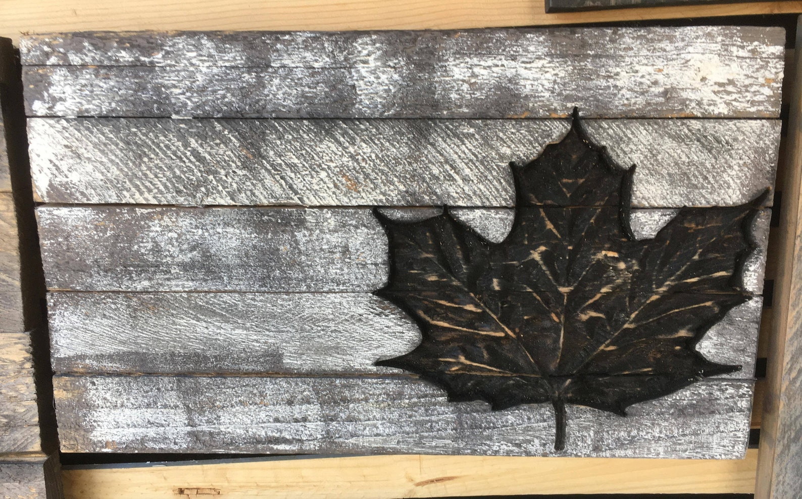 Reclaimed Maple Leaf Carved in Wood - Etsy