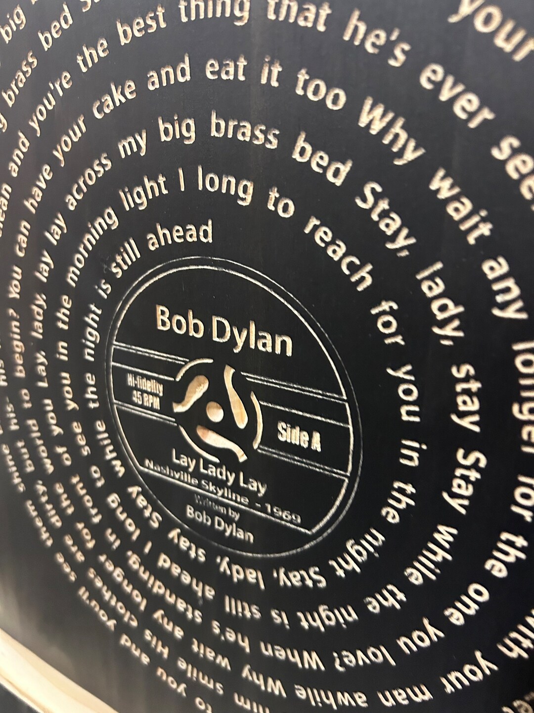 Lay Lady Lay - Bob Dylan Lyrics Record - Etsy