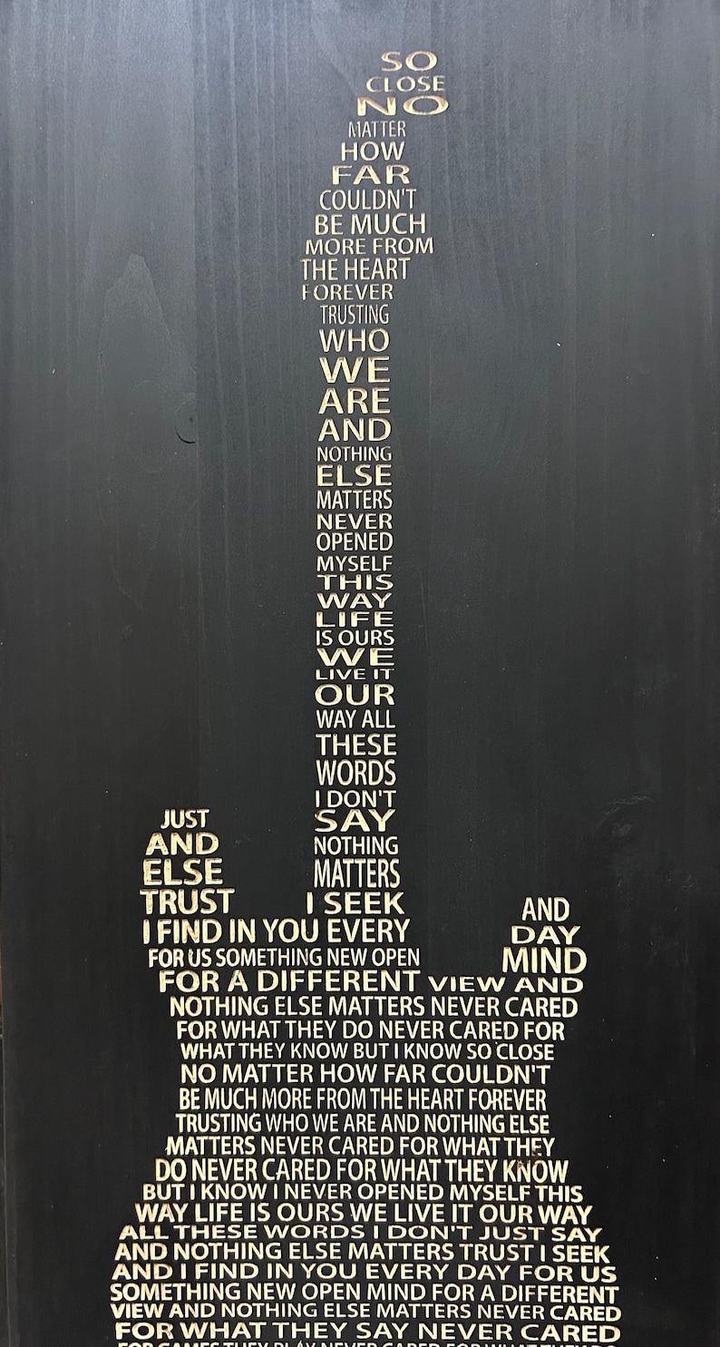 Nothing Else Matters - Metallica Lyrics Carved in Wood - Etsy