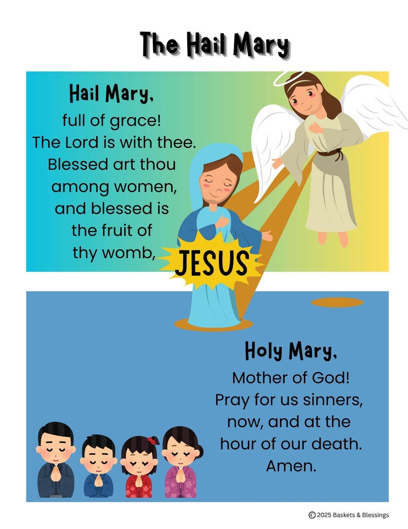 The Hail Mary - With Angel Gabriel (traditional Words) - Etsy