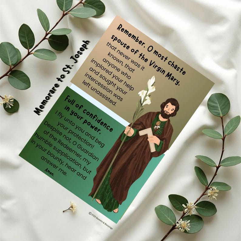 Memorare to St. Joseph - Etsy