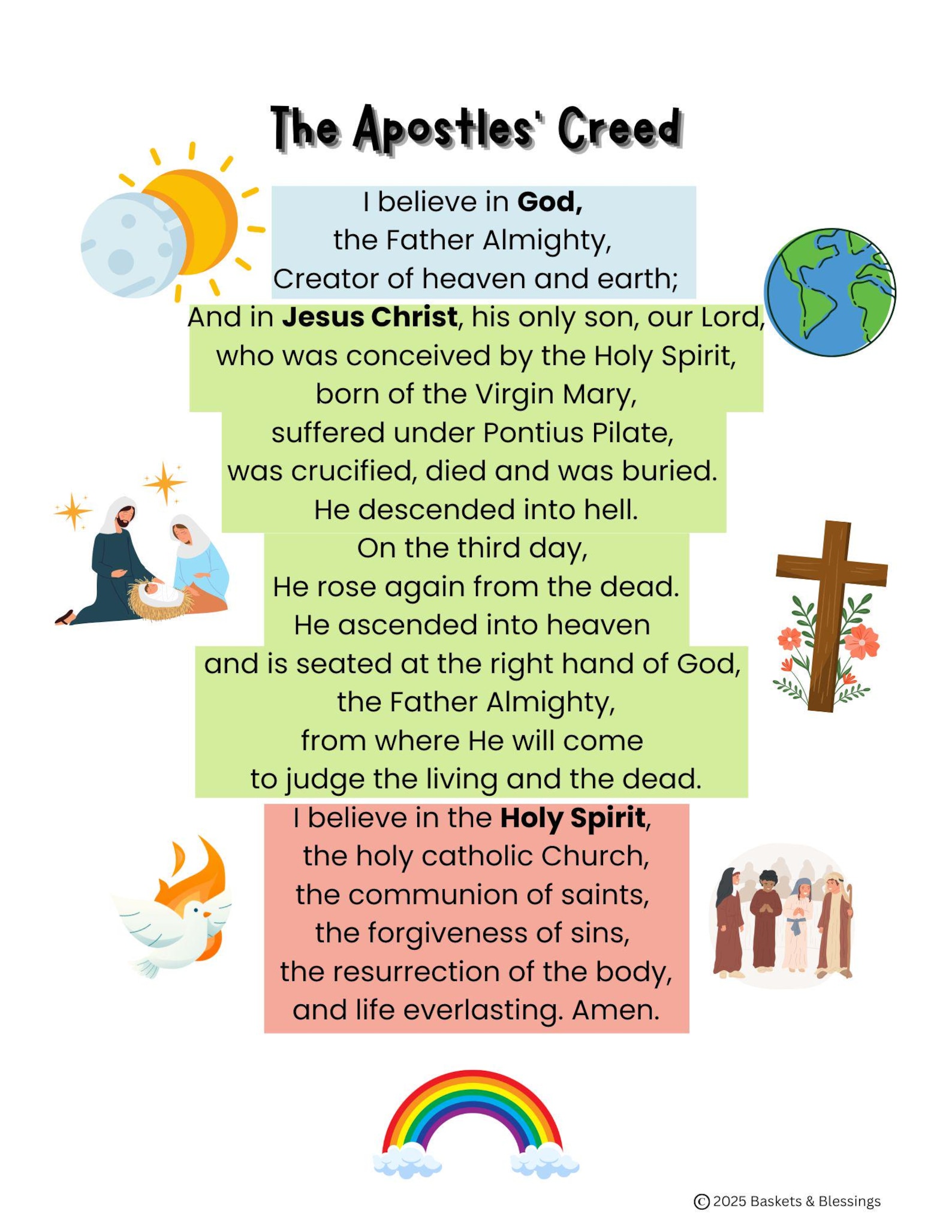 The Apostles' Creed Illustrated Print (digital Download) - Etsy