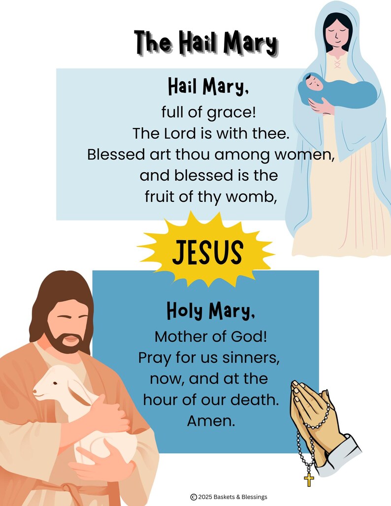 The Hail Mary (traditional Words) - Etsy