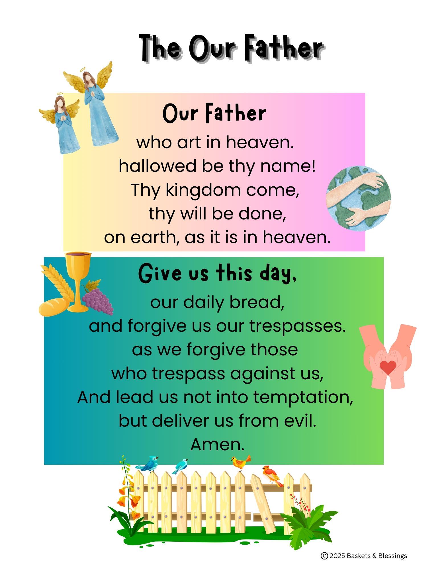 The Our Father Prayer Illustrated Print [digital Download] - With Bonus ...