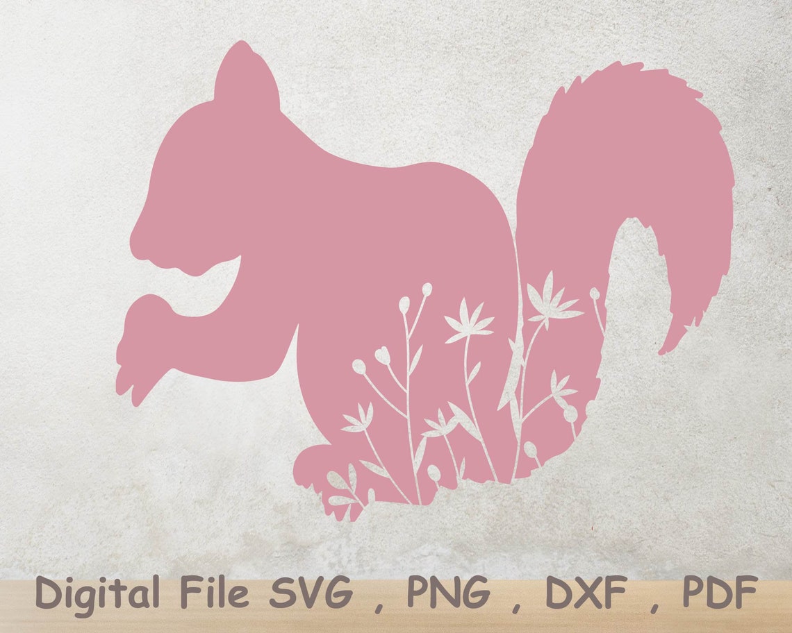 Squirrel SVG DXF PNG Jpeg Floral Squirrel Clip Art Squirrel Mandela ...
