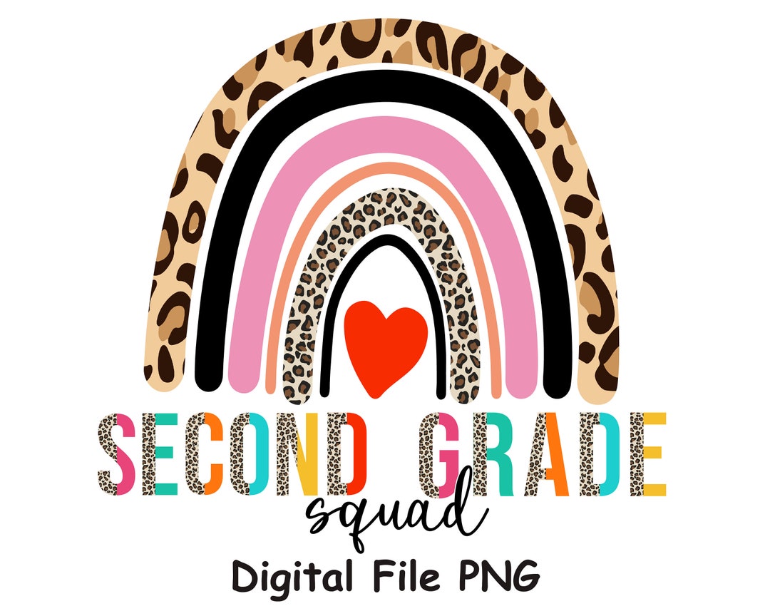 Rainbow Second Grade Squad PNG: Leopard Cheetah Print (digital Download ...