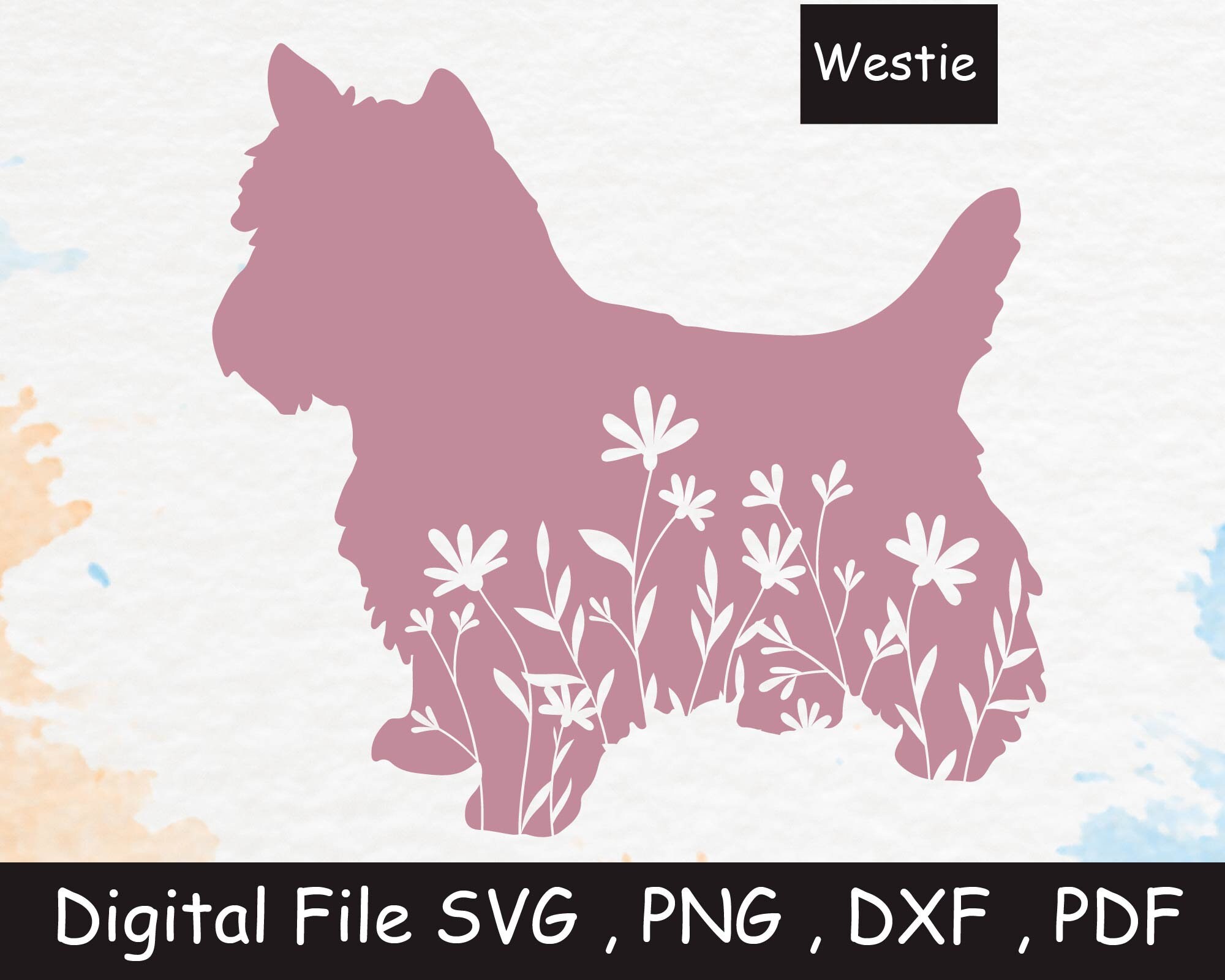 Westie SVG DXF PDF Png Dog Mandala Zentangle Svg Dog Silhouette Svg Dog ...