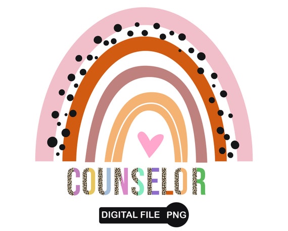 Rainbow School Counselor PNG Back to School Elementary School - Etsy