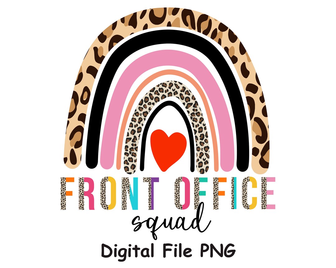 Rainbow Front Office Squad PNG Back to School Elementary - Etsy