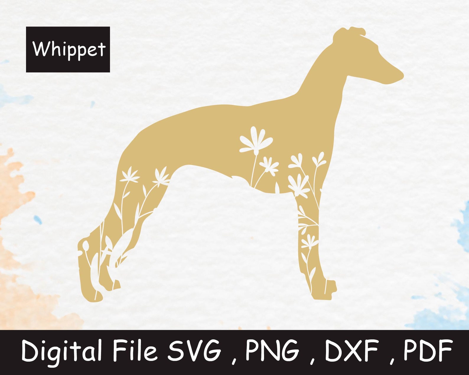 Whippet SVG DXF PDF Png Dog Mandala Zentangle Svg Dog Silhouette Svg ...