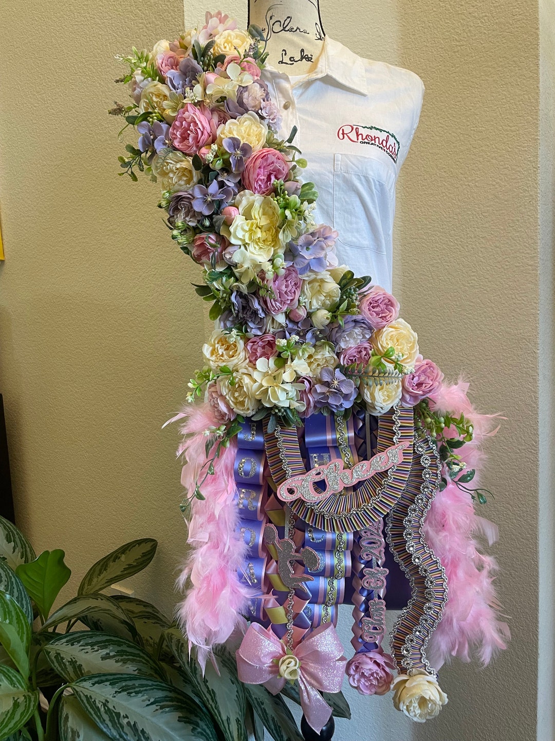 Flower Sash Homecoming Mum, Silk Flower Sash Mum Senior Homecoming Mum ...