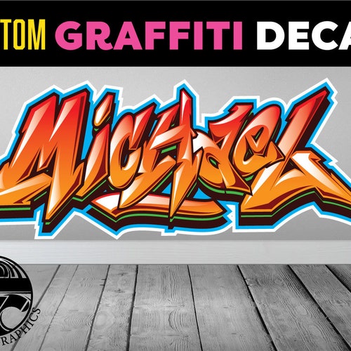 Custom Graffiti Name Sticker Decal Wall Art Room Decor One - Etsy